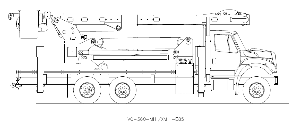 Versalift VO-360XMHI-E85 Fiches T. (2017 - 2025) | Nacelles à bras articulés montées sur ...