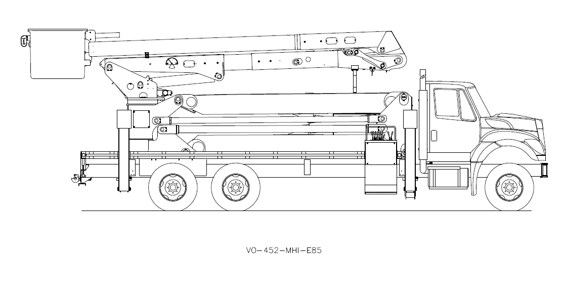 Versalift VO-452MHI-E85 Fiches T. (2017 - 2025) | Nacelles à bras articulés montées sur remorque ...
